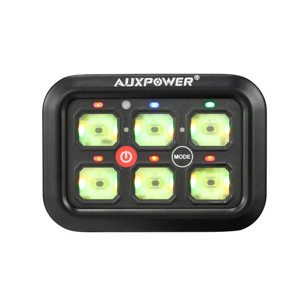 Auxpower 6 Gang RGB Multi-function Switch Panel with 3 Lighting Modes ...