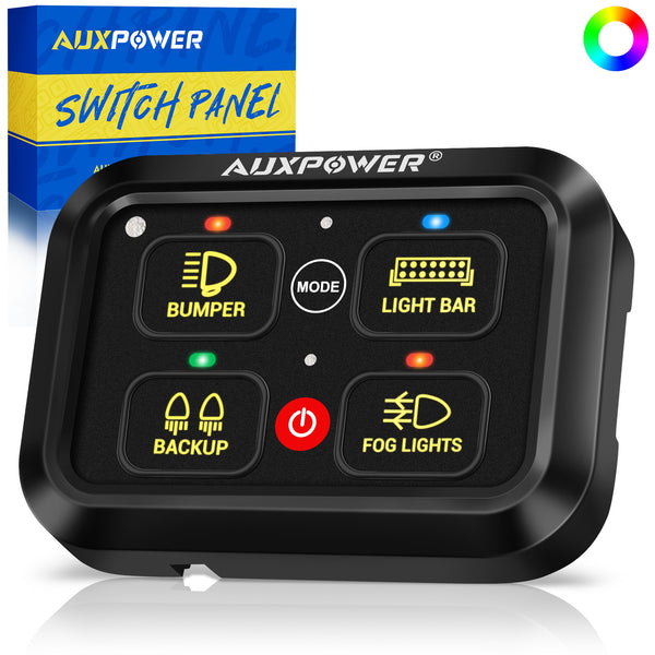 AUXPOWER 4 Gang RGB Multi-function Switch Panel Offroad Controller ...